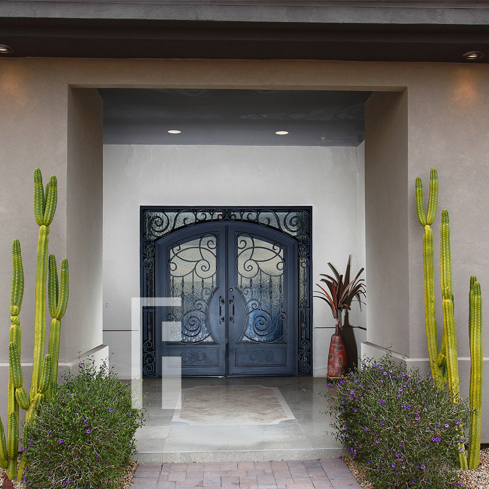 Scrolls Custom Iron Entry Doors - First Impression Ironworks