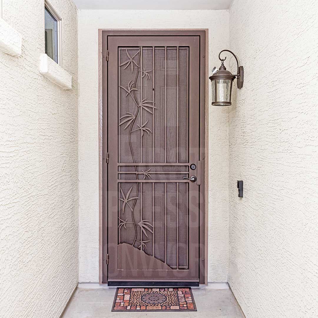 Texas Bamboo Iron Security Door with Lock and Lever | First Impression ...