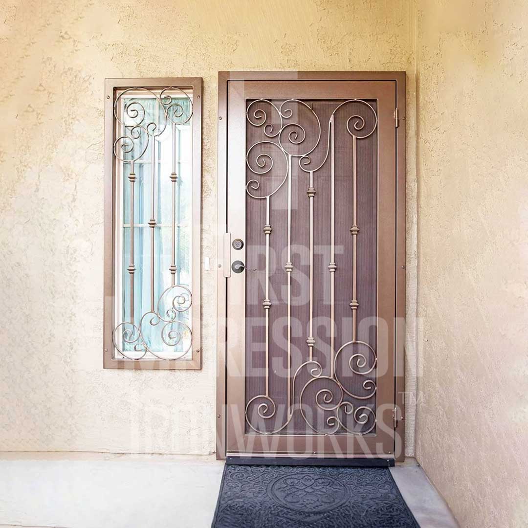 Texas Napa Asymmetrical Iron Security Door | First Impression Ironworks